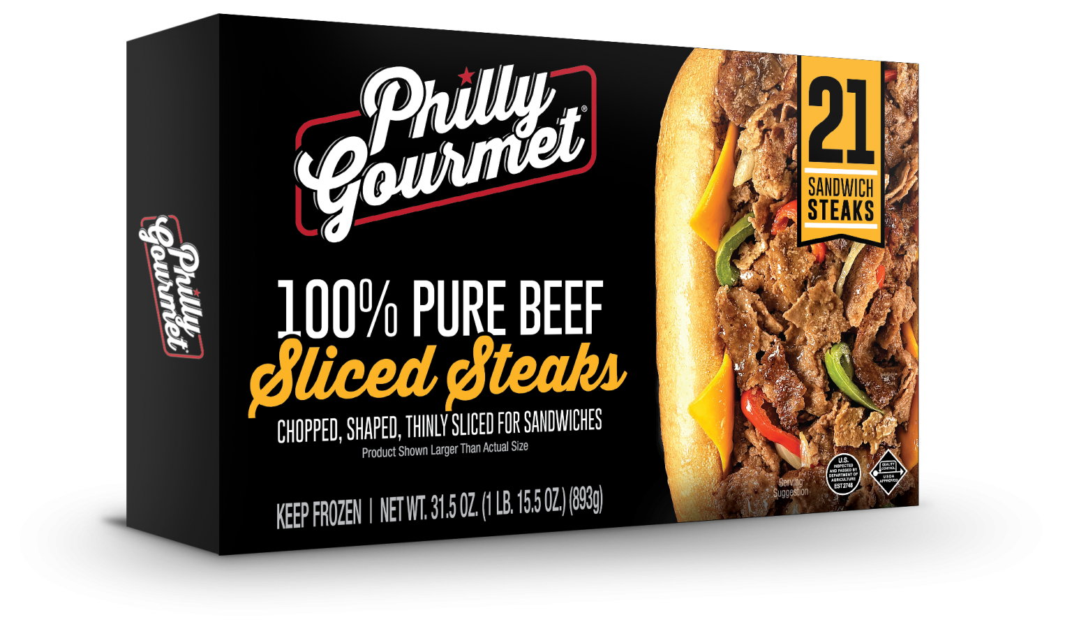 100% Beef Sliced Steaks - Philly Gourmet